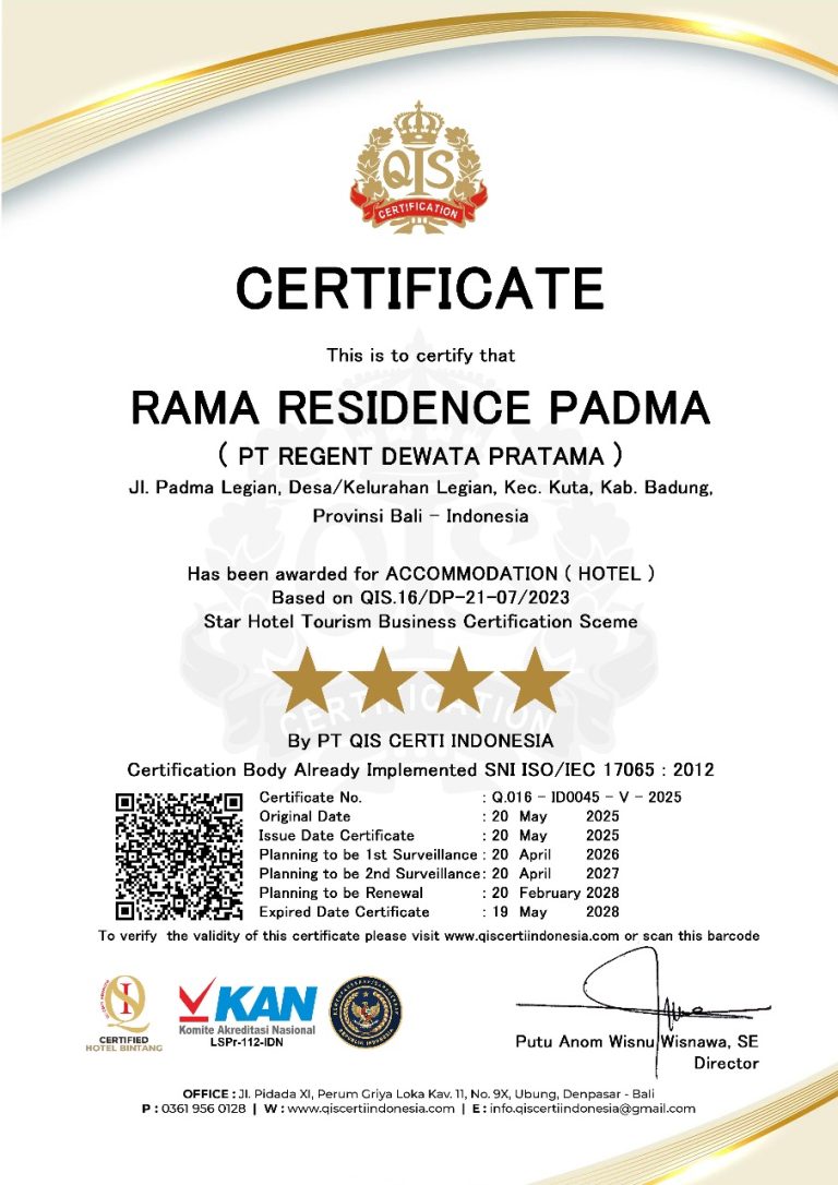 Rama Residence Padma Maintains 4-Star Certification - Rama Residence Padma